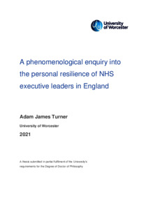 A phenomenological enquiry into the personal resilience of NHS ...